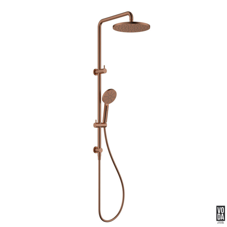 Pure 2 in 1 Twin Shower Brushed Copper – VODA Taps and Bathrooms