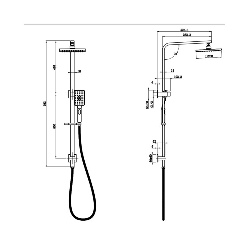 Espresso 2 in 1 Twin Multi Function Shower Brushed Nickel – VODA Taps ...